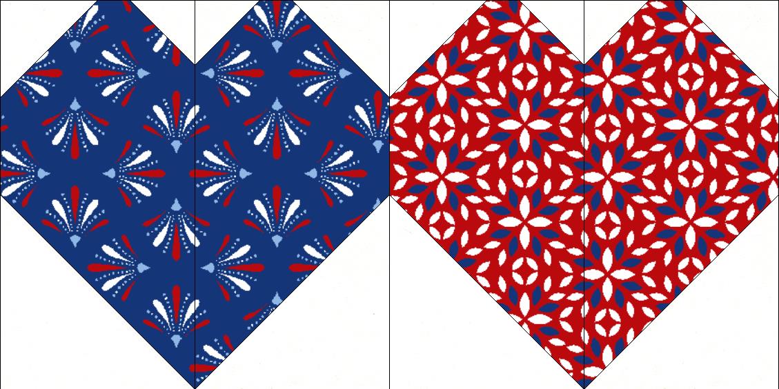 Red White and Blue free quilt patterns - Pieced Brain