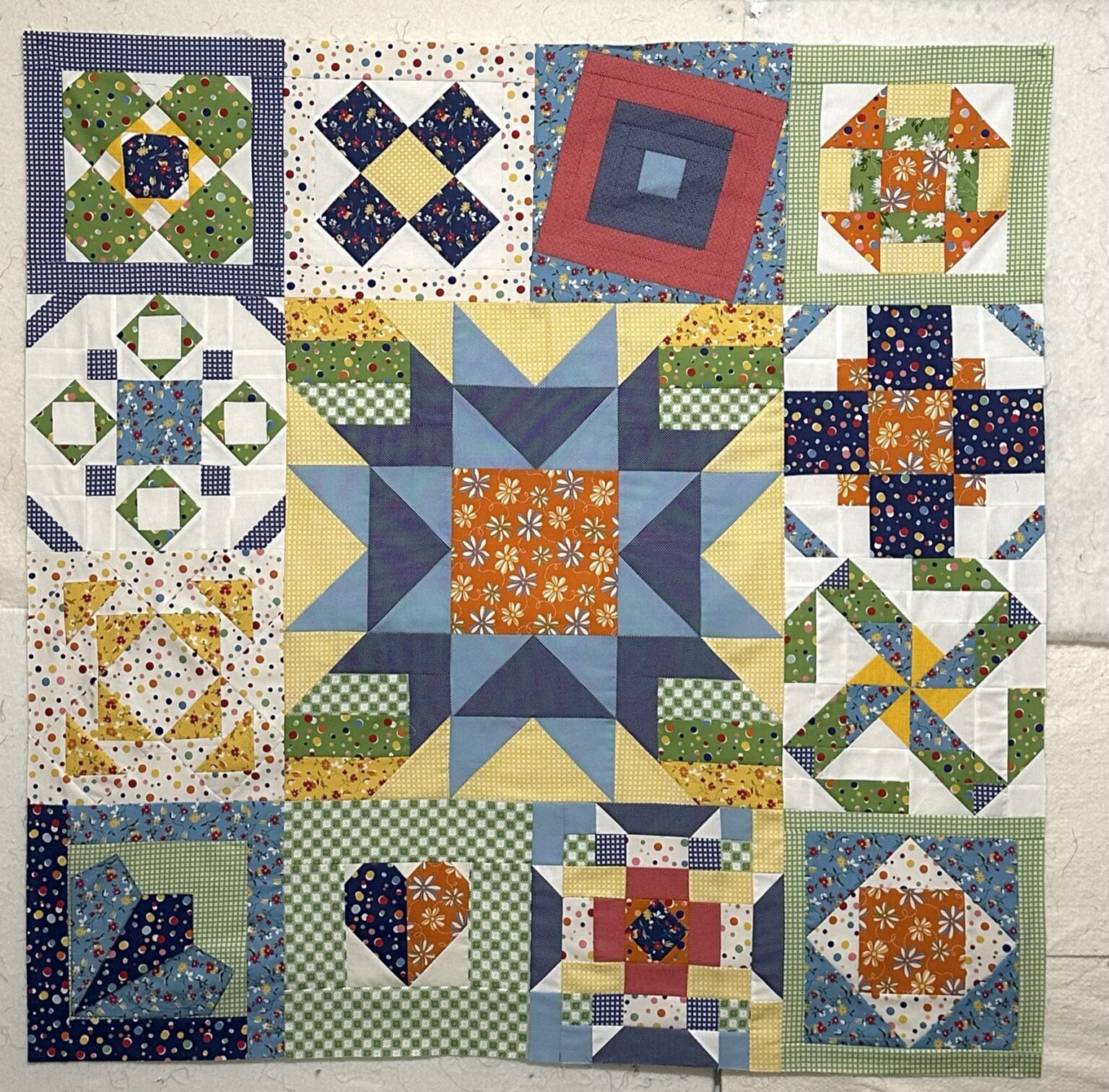 Paper piecing in a quilt block - Pieced Brain