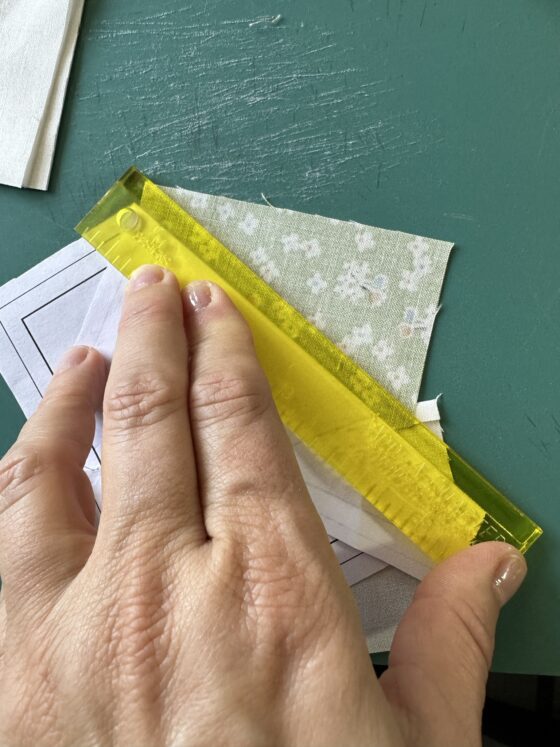 Paper piecing in a quilt block - Pieced Brain