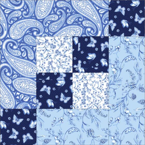 Blue and White Free Quilt Patterns - Pieced Brain