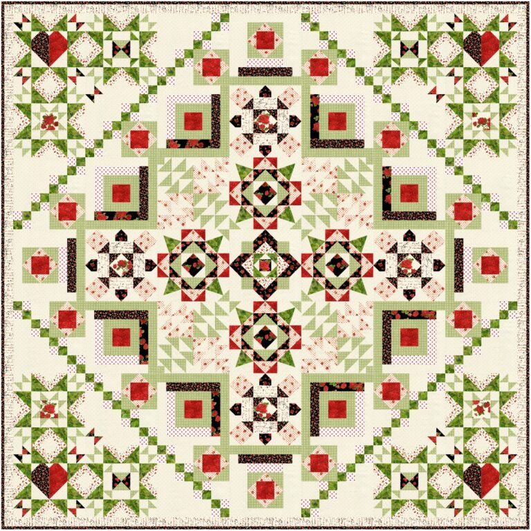 Vintage Rose BOM quilt - Pieced Brain