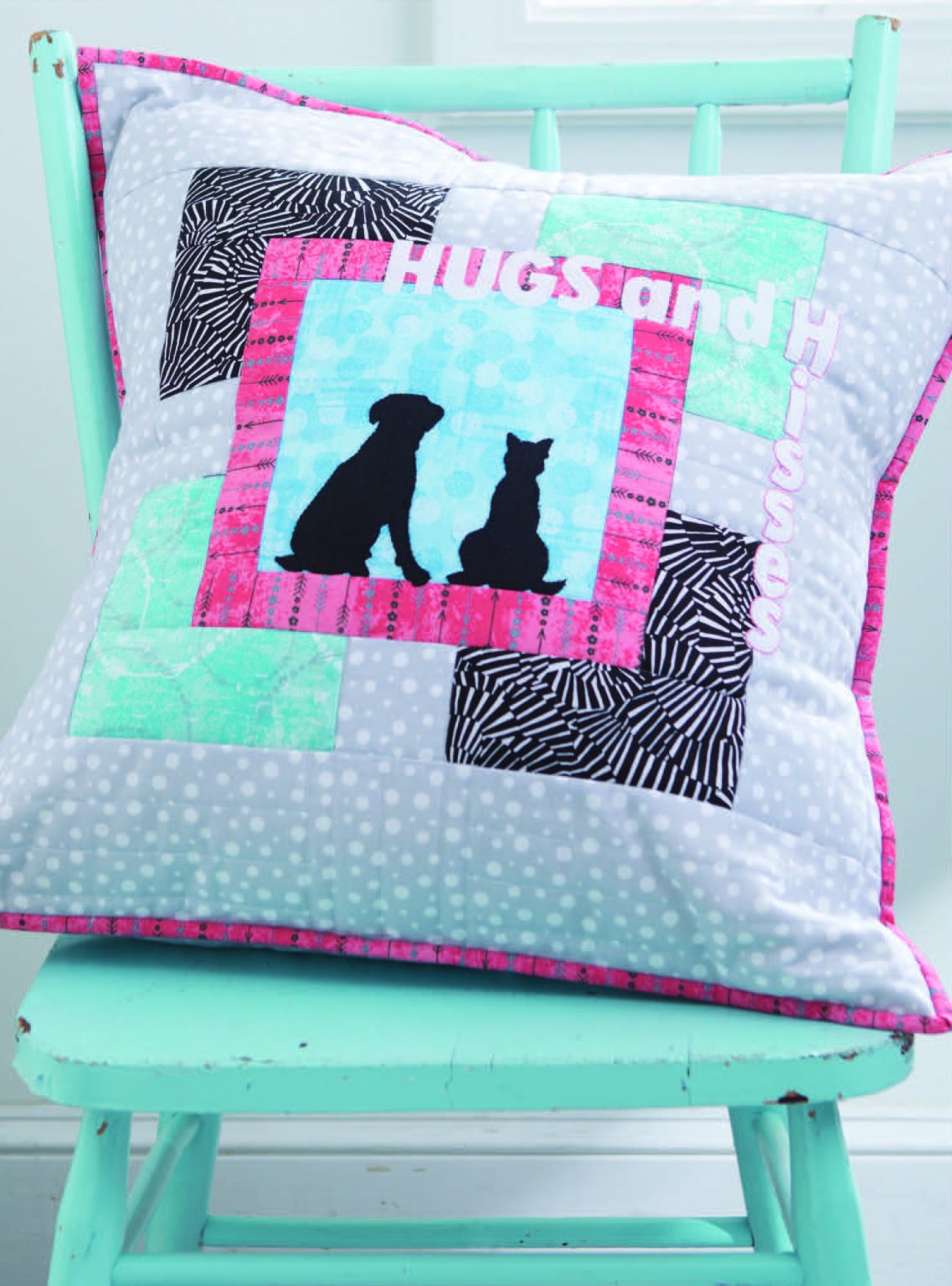 Piece and Applique Modern Quilt Blocks - Pieced Brain